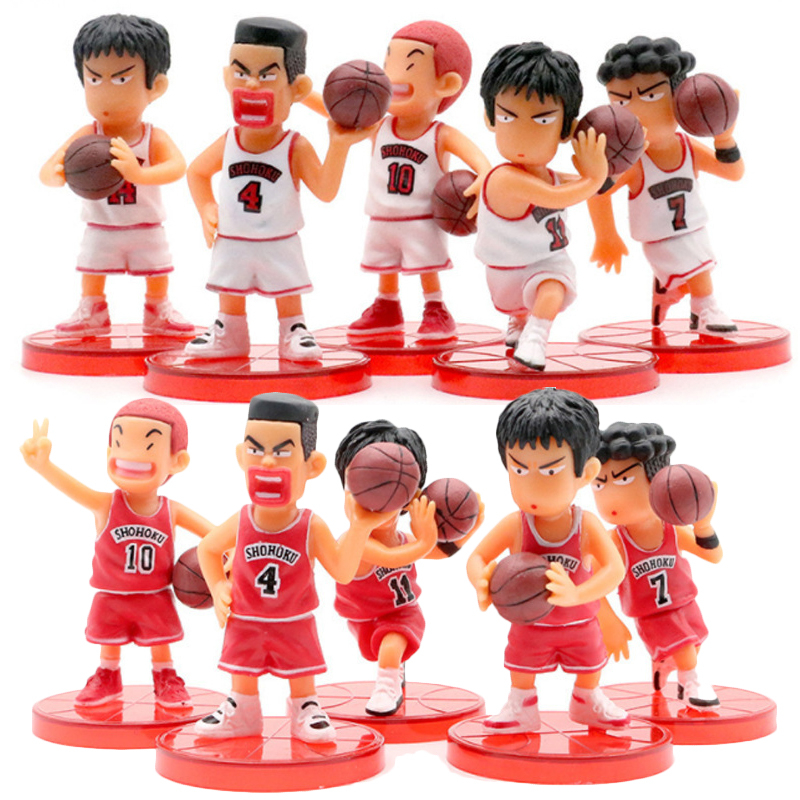 5pcs SLAM DUNK Basketball Sports Action Figures Sakuragi Rukawa Miyagi ...