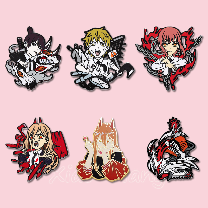 Chainsaw Man Hard Enamel Pin Brooch Cute Anime Brooch Badges Lapel Pins