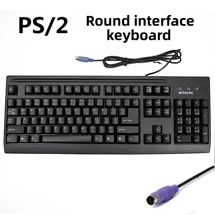 Round head interface keyboard, Round port keyboard,Old type keyboard，PS2 keyboard | Shopee ...