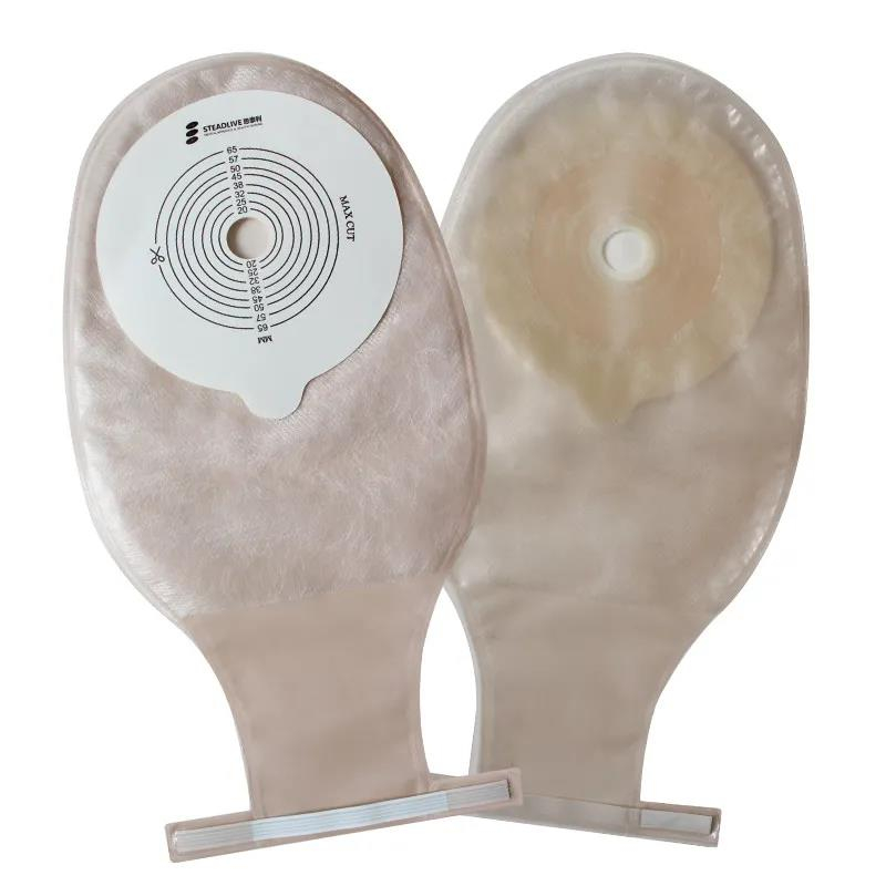 2 pcs 15-65mm Cut Size Beige Cover Drainable one-single System Ostomy ...