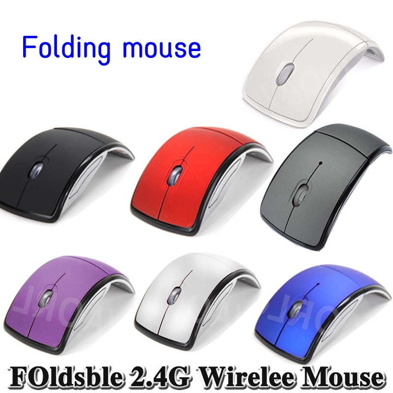 2.4G Mini Wireless Mouse Foldable Travel Portable USB Receiver Optical ...