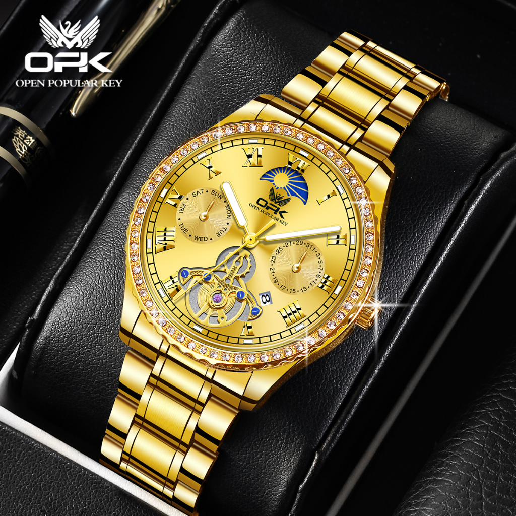 OPK Watch For Men Water Proof Original Stainless Steel With Box Fashion ...