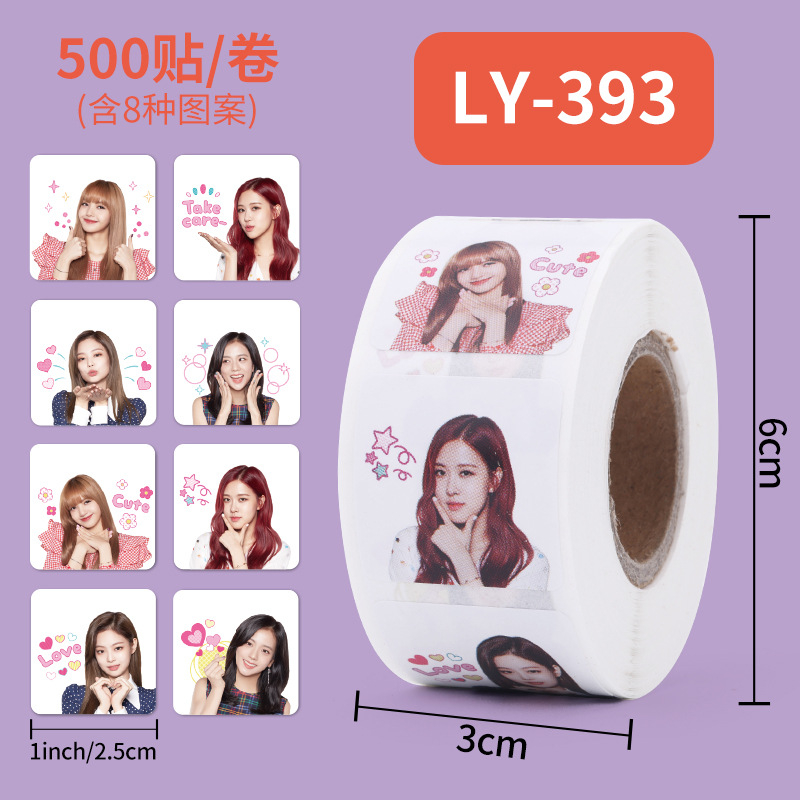 500PCS Cute Idol Black Pink Kpop Cartoon Sealing Stickers Notebook ...