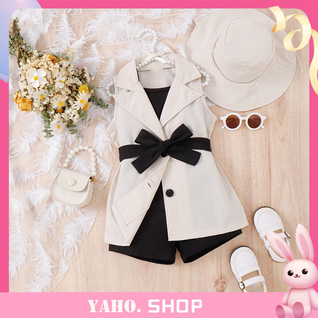 ZXT-4-7 YEARS Old Kids Girls 4PCS Outfit Solid Color Camisole Tops and ...