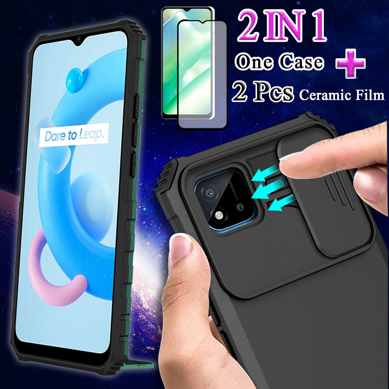 2 IN 1 For Realme C20 Realme C11 2021 Casing Sliding Window Holder Drop ...
