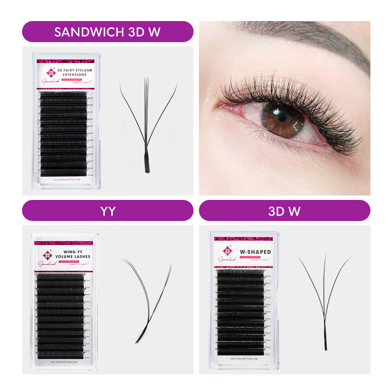 Genielash YY/W D+ Axis Eyelash Extensions 3D 4D 5D Bouquet of Eyelashes ...