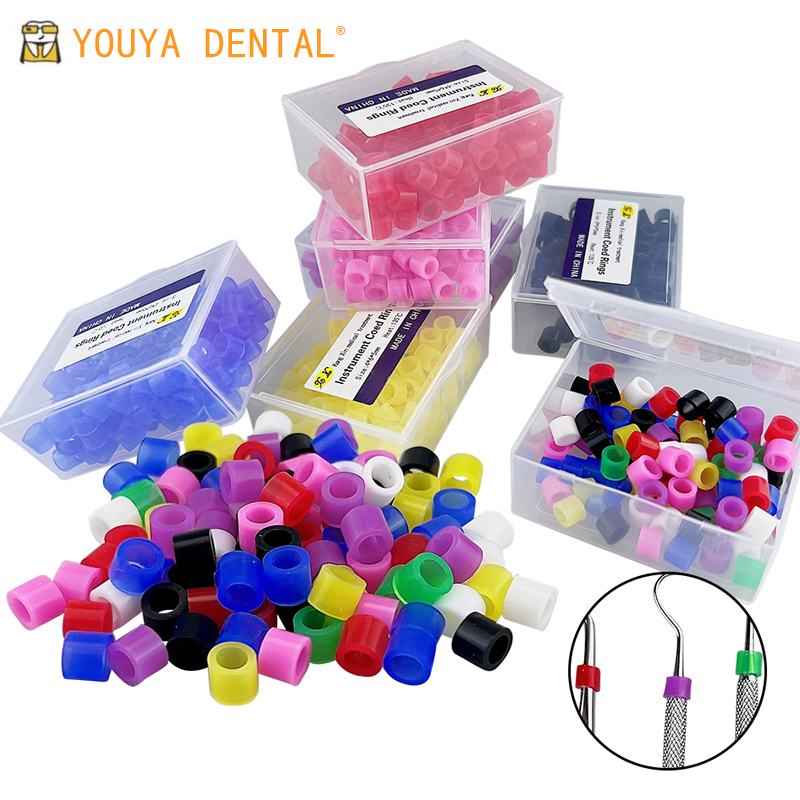 100pcs/box Dental Code Ring Silicone Instrument Code Rings for Color ...