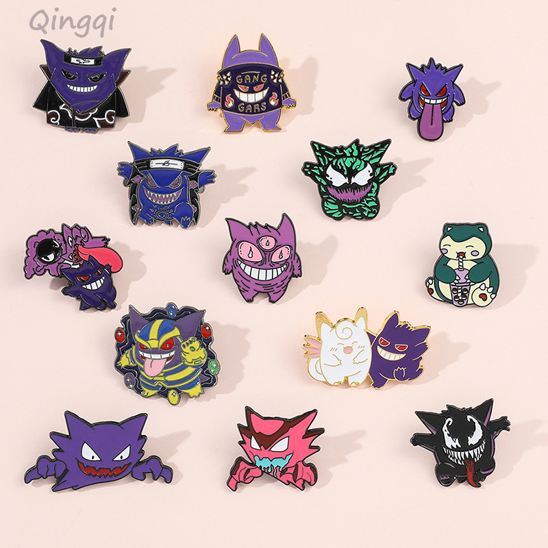 Kawaii Game Anime Gengar Enamel Pin Cartoon Gengar Brooch Metal Badges ...