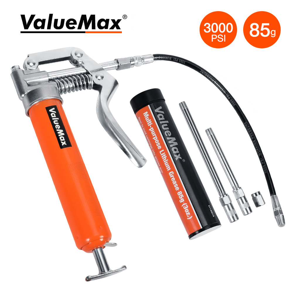 ValueMax Mini Grease Gun Kit (3000 PSI) with 3 OZ/100ML Grease 12 ...