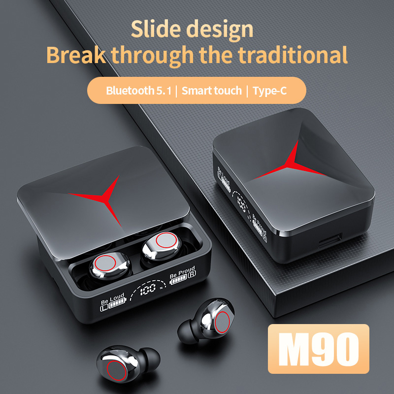 TWS Bluetooth Earphone M90 Gaming Music Wireless Headset Slide Design ...