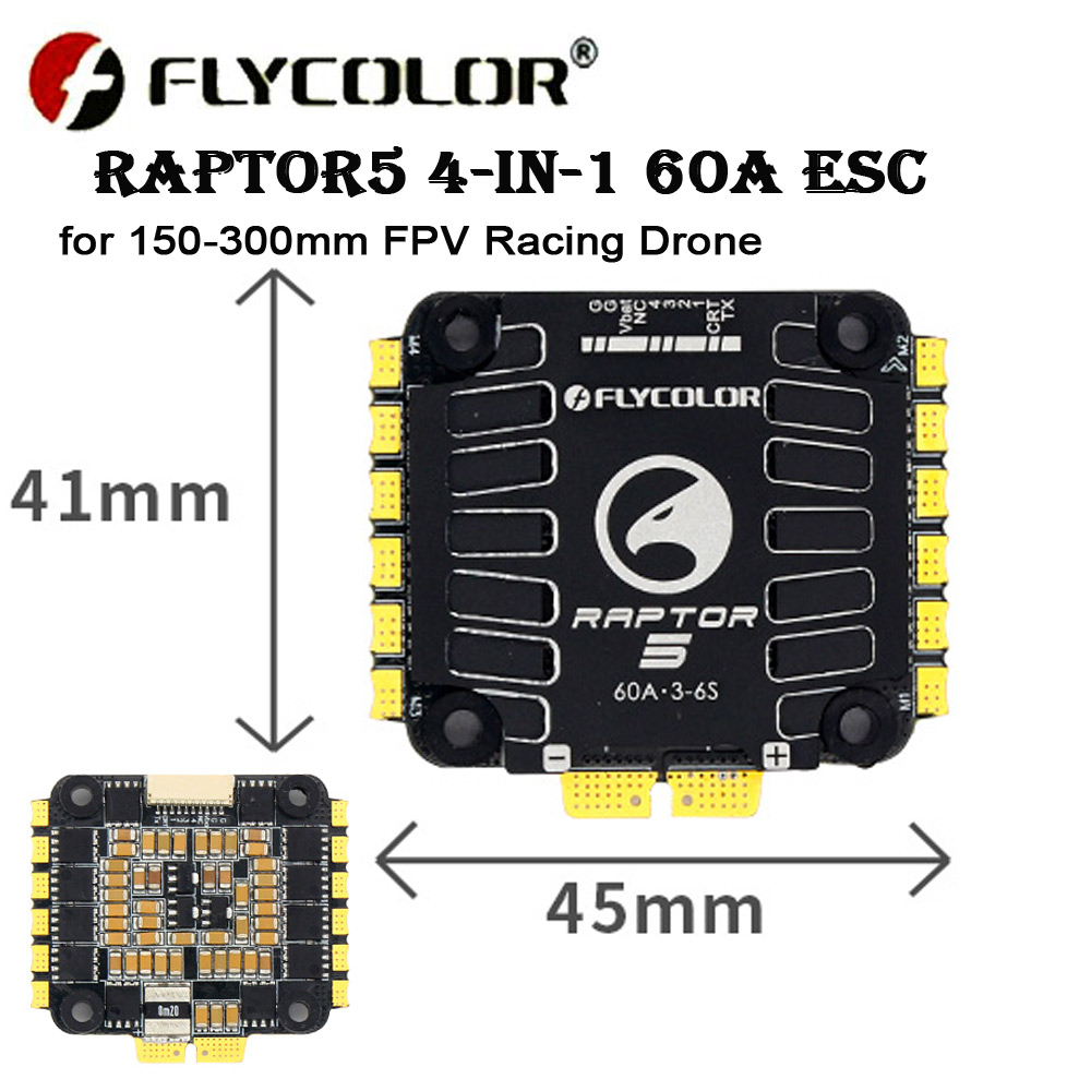 Original FLYCOLOR Raptor5 4in1 ESC 60A 3-6S G701 V5 PWM 128K 30X30mm ...