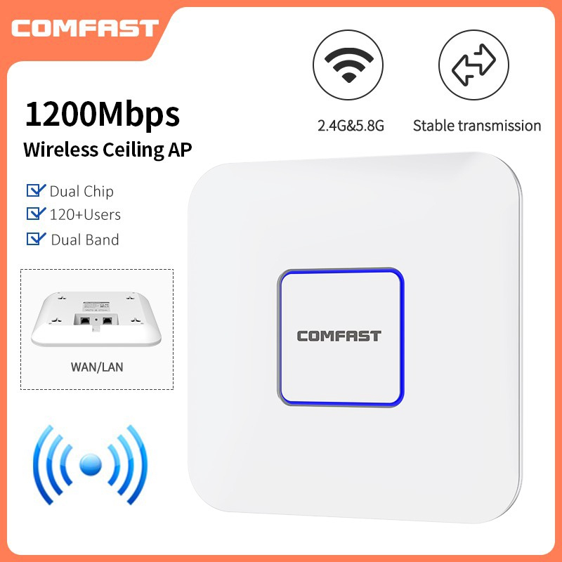 COMFAST Wireless Ceiling AP 1200Mbps High Power WiFi Repeater Wall Mounted Wifi Access Point ...