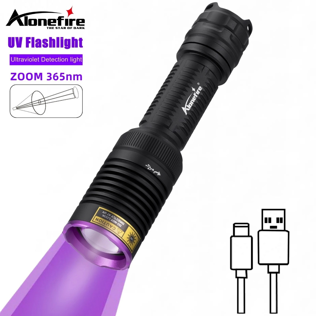 Alonefire SV90 20W UV Blacklight Zoom 365 Ultraviolet Flashlight | Shopee Philippines