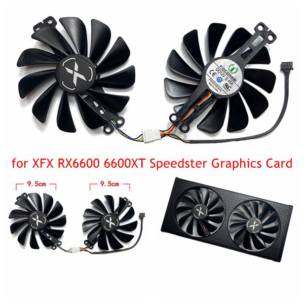 1 Pair of Cooling Fans FY010010M12LPA for XFX RX6600 6600XT Speedster ...