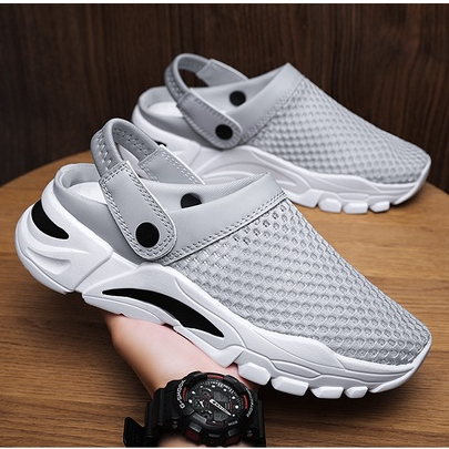 Trendy half slippers Summer breathable half slippers casual men's shoes ...