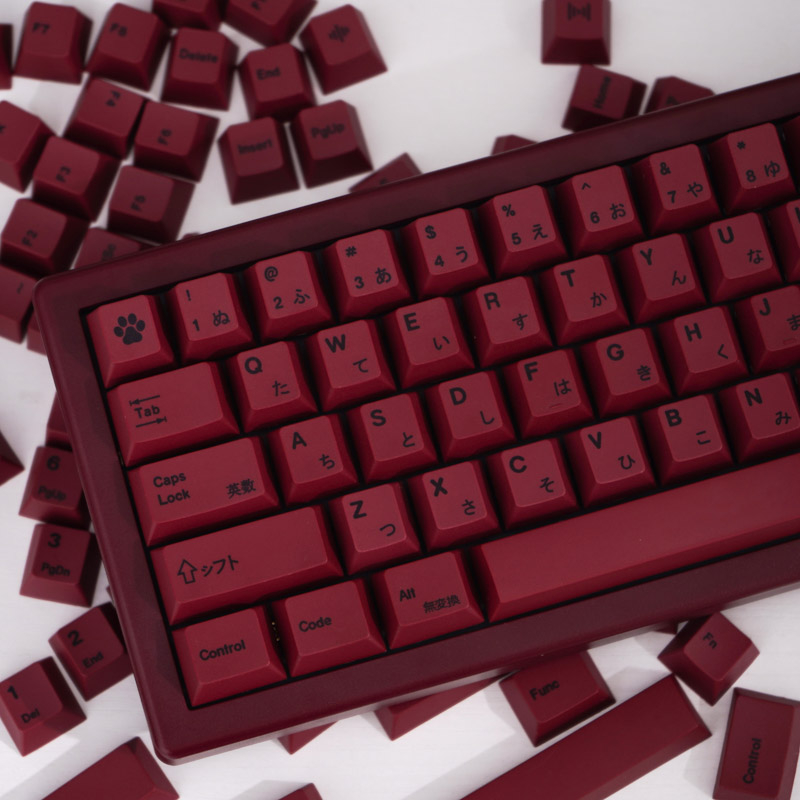 Minimalist red 140-key mechanical keyboard keycap PBT Dye sublimation cherry profile Japanese ...