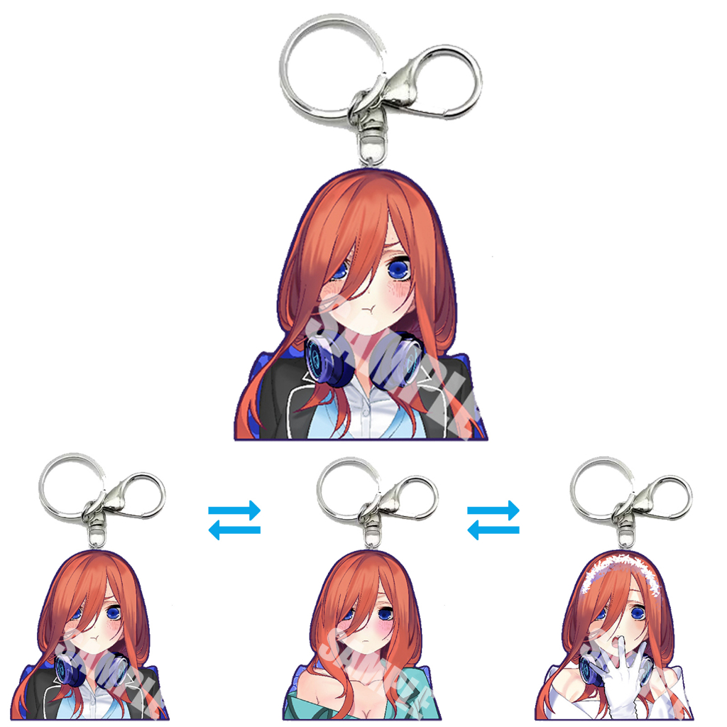 Nakano Miku Anime Motion Key Chains Acrylic Keychains Bag Pendant Car ...