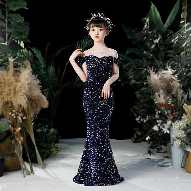 carnival mermaid costume for girls Teens Elegant sequin Kid evening ...