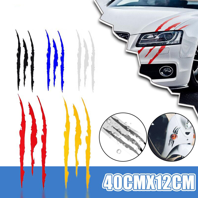 Auto Car Sticker Reflective Monster Claw Scratch Stripe Marks Headlight ...