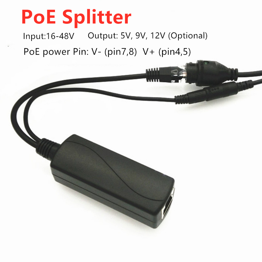 IEEE802.3af/at POE splitter 10/100Mbps 48/52 to 5V 9V 12V 24V POE ...