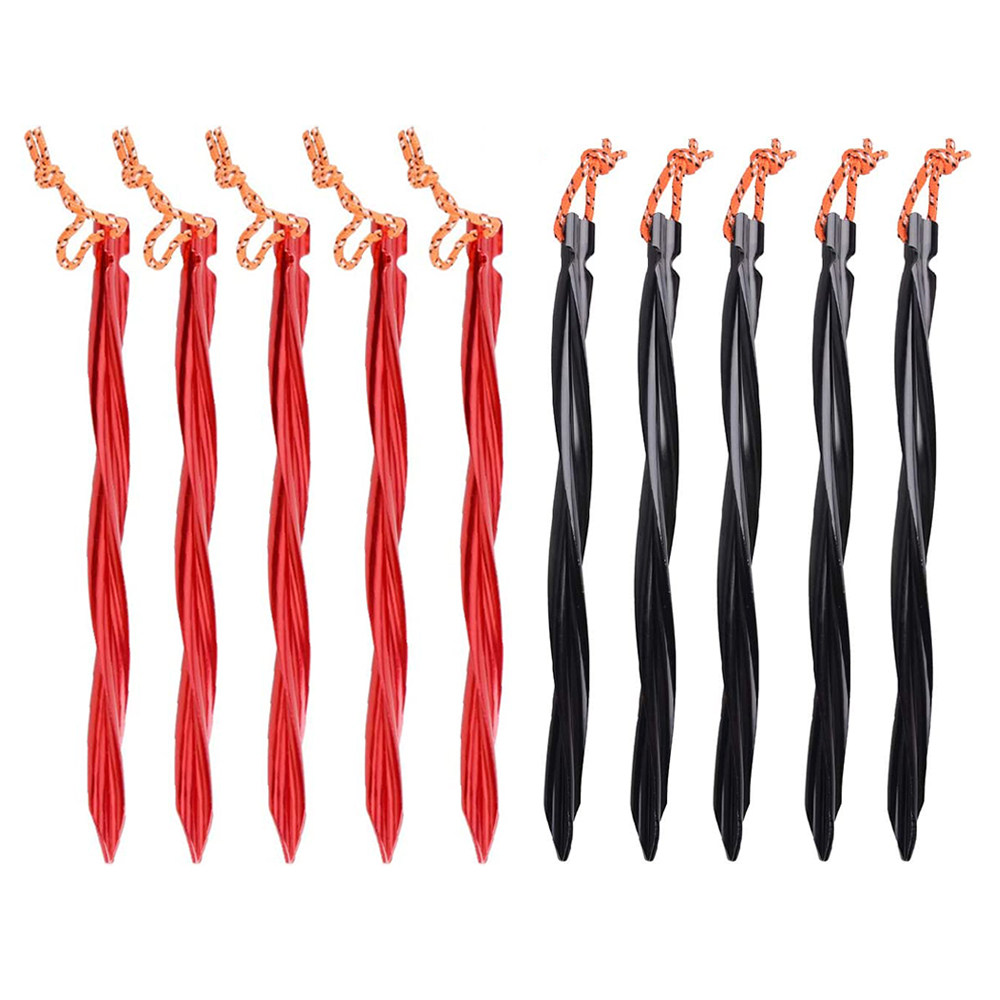10Pcs/Lot 25CM Aluminum Spiral Tent Stakes Ground Pegs Nail Hammock ...