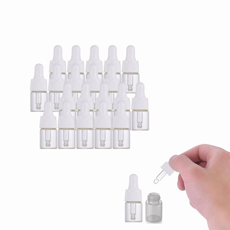 20 Pieces 1ml 2ml 3ml 5ml Empty Glass Dropper Bottles Essential Oil ...