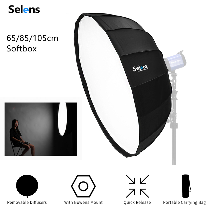 Selens Photography Parabolic Umbrella Beauty Dish Studio Soft Light Box ...