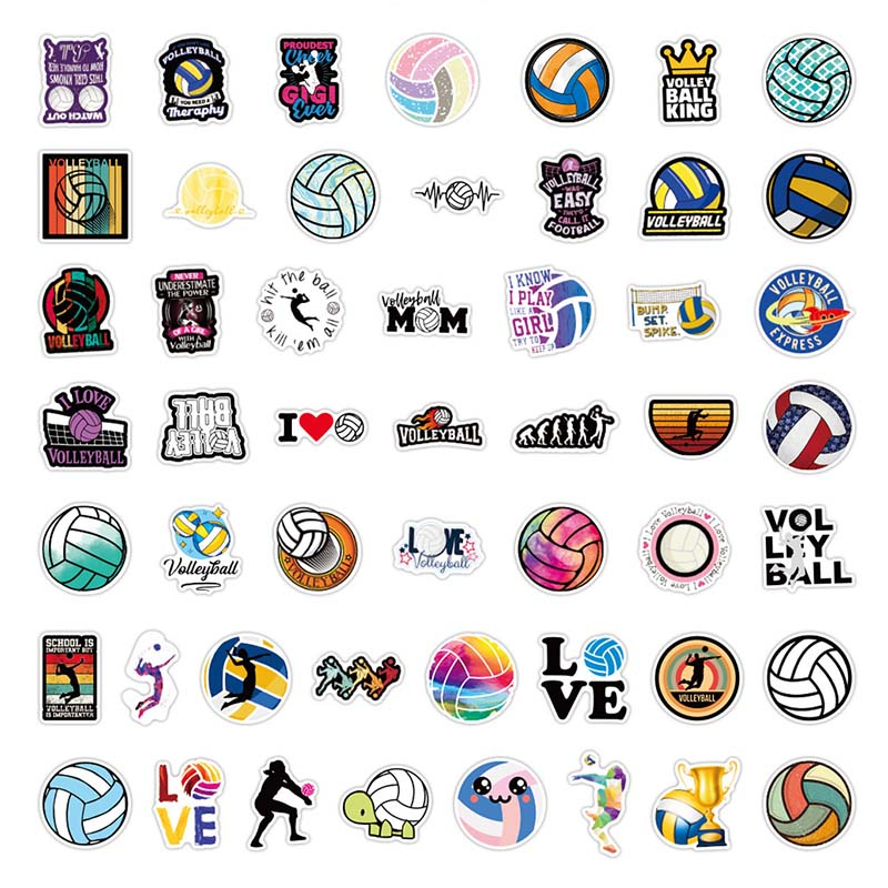 Volleyball Stickers, Motivational Volleyball Waterproof Decals Stickers ...