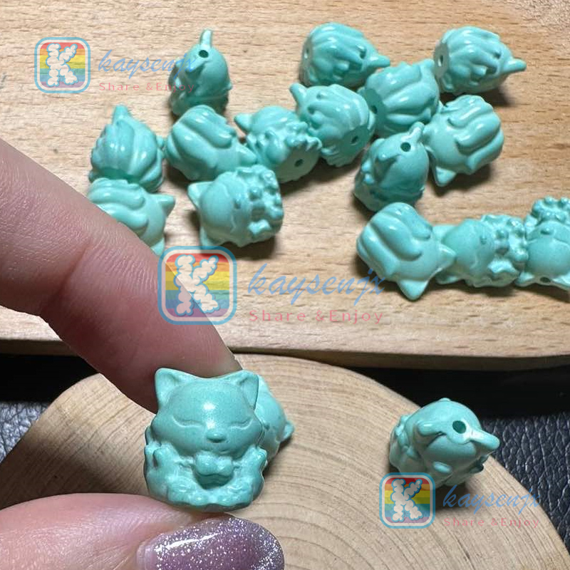 Kaysenjx Mogolian Turquoise Nine Tailed Fox Lucky Turn Charms DIY for ...