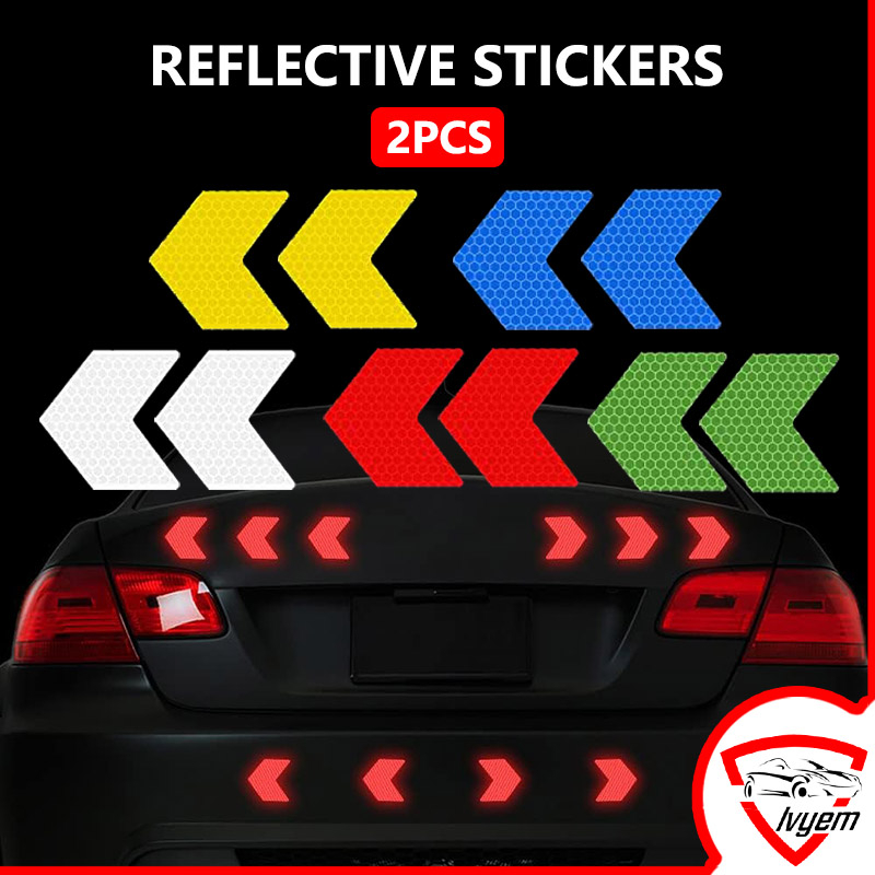 2PCS Universal Car Motorcycle Reflectorized Sticker Auto Tail Bar ...