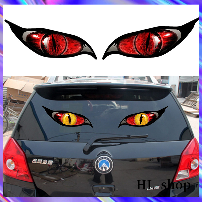 HL Red Evil Eye Sticker 3D Monster Car Sticker Decoration Car glass Eye ...
