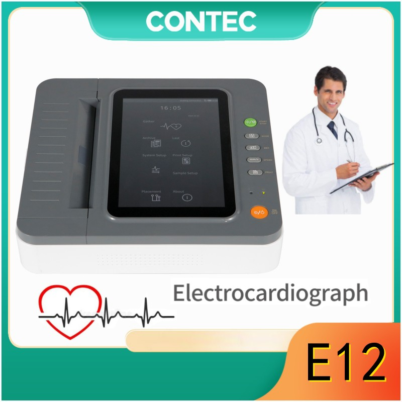 CONTEC E12 portable ECG/EKG electrocardiograma ecg machine WIFI PC software Electrocardiograph ...