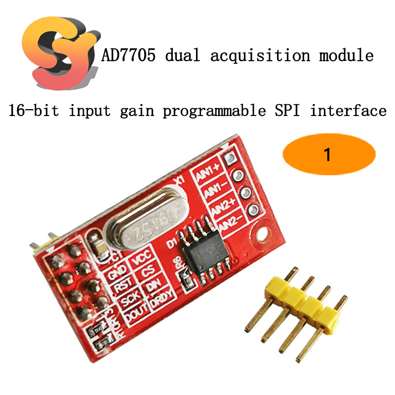 [Ready Stock Supply] 1pcs AD7705 Dual Channel 16-Bit ADC Data Capture Module Input Gain ...