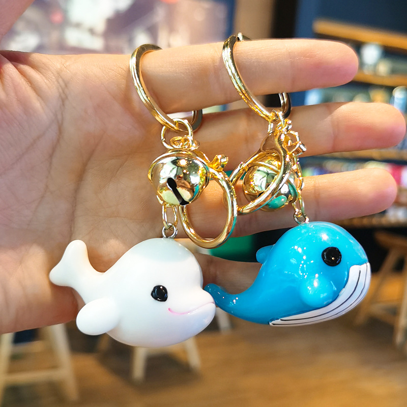 Cartoon Little Whale Little Dolphin Doll Keychain Student Backpack ...