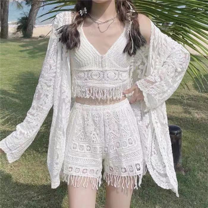 Crochet Top For Women Swimsuit Bra Bikini Knitted Swimwear Beach Wear ...