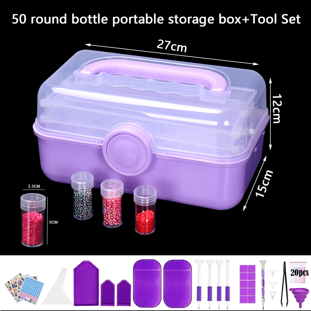 50 Bottle 5D DIY Diamond Painting Box Organizer Case Diamond Embroidery ...