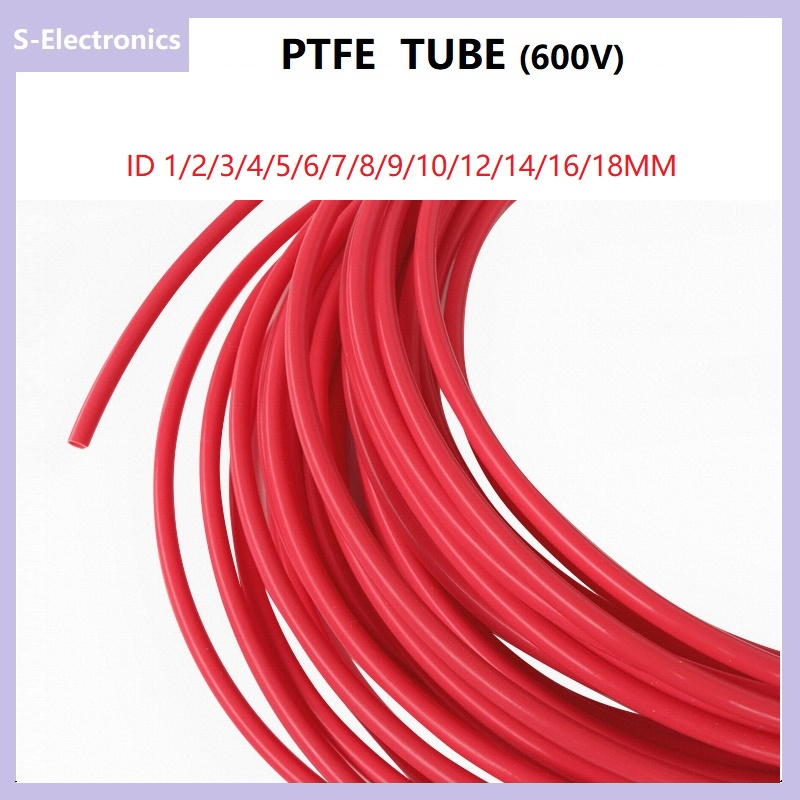 5/2/1Meter Red ID 1mm~16mm PTFE Tube F46 Teflon Tube Multiple Specifications Pipe High ...