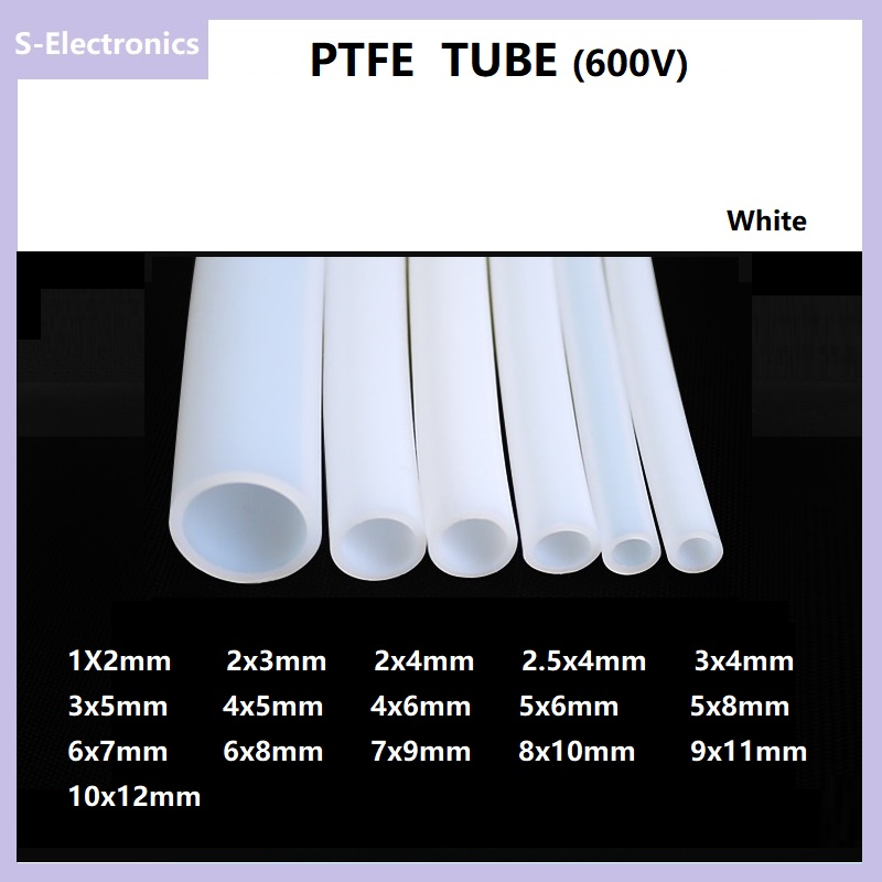 10/5/2/1M ID 0.5~20mm PTFE Tube F46 Teflon Tube Multiple Specifications Pipe milky white Hose ...