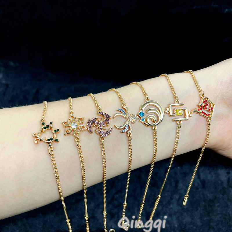 Genshin Impact Cosplay Jewelry Adjustable Bracelet Element Feature Girl ...