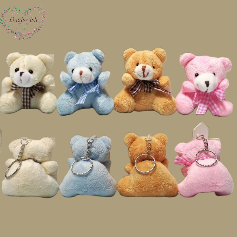 Dualswish Mini Bear Plush Doll Cute Bear Keychain Plush Toy Stuffed ...