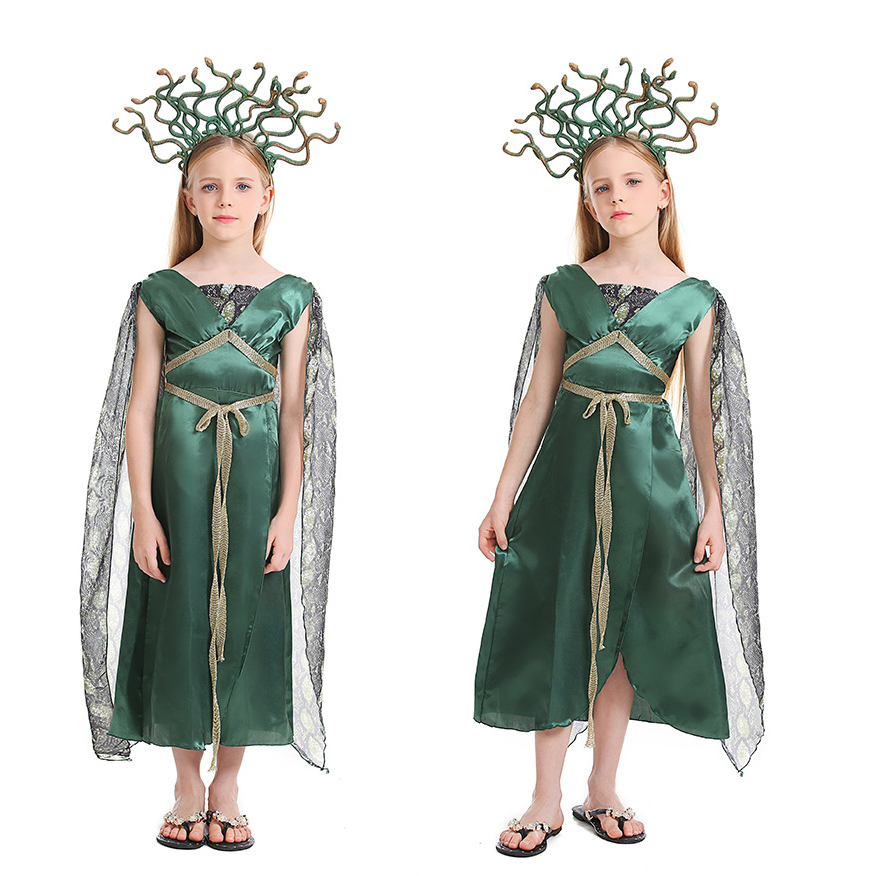 Girl Greek Mythology Gorgon Medusa Cosplay Costume Halloween Costume ...