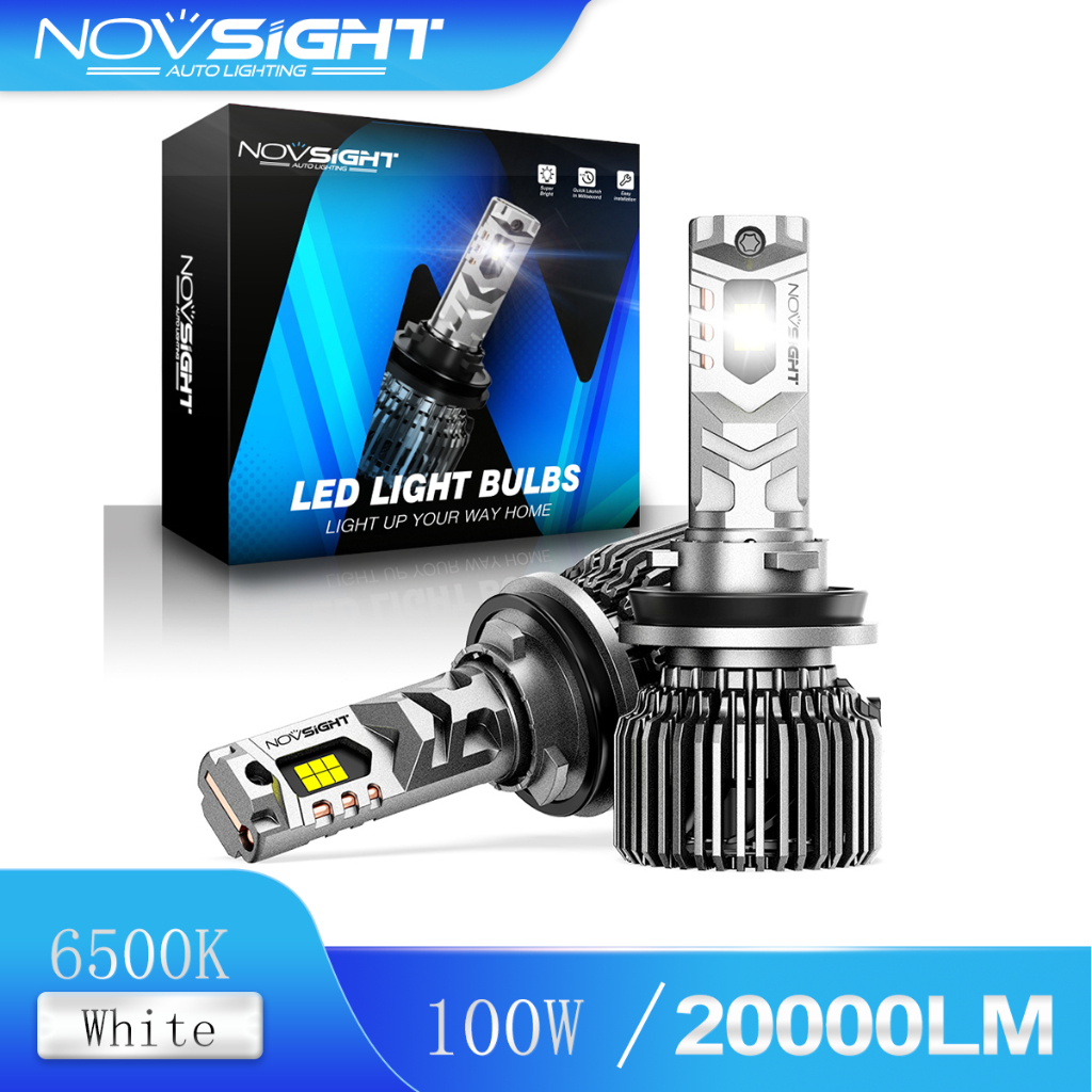 Novsight N75 Car H11 LED Headlight 100W 20000LM 6500K 2 Pieces | Shopee Philippines