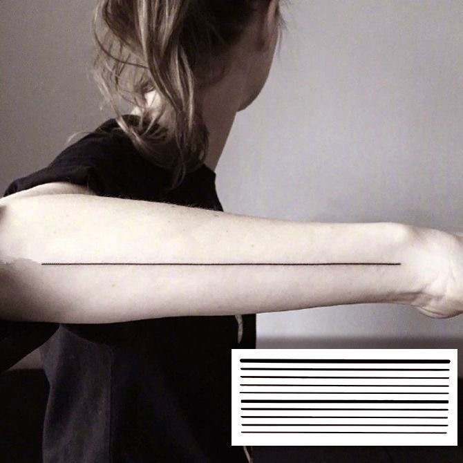 Black Stripe Waterproof Temporary Tattoo Stickers Male Arm Streak Line ...