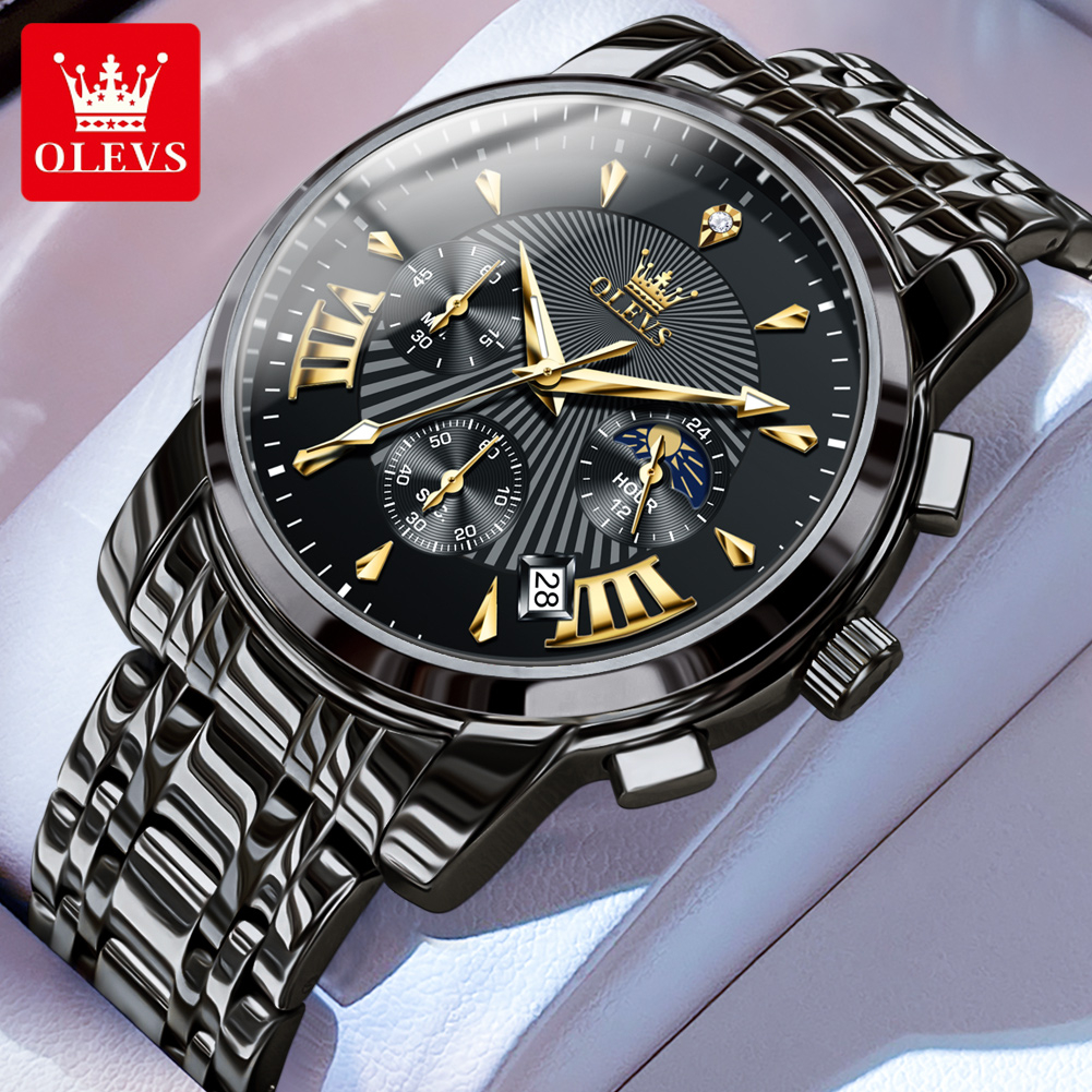 OLEVS Watch For Men Waterproof Original Stainless steel With Box ...