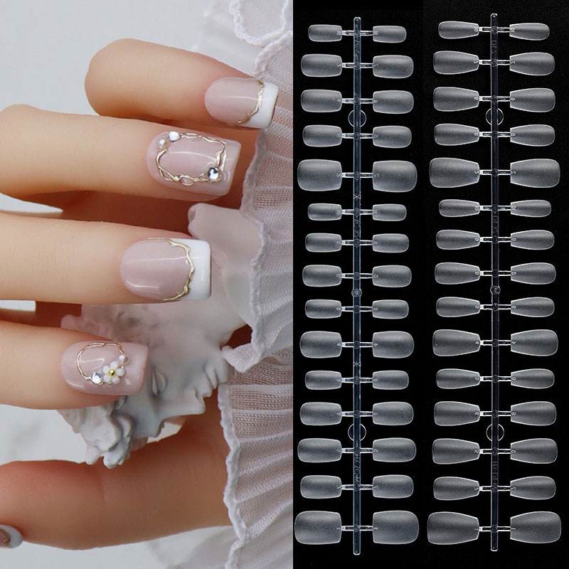30-120Pcs XS Short Matte False Tips Press on Nails Small Nail Bed Nail ...