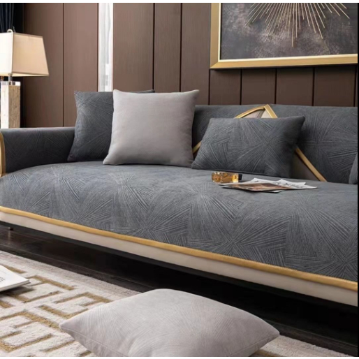 Black High-End Jacquard Sofa Cushion Nordic Simple Anti-Slip Four ...