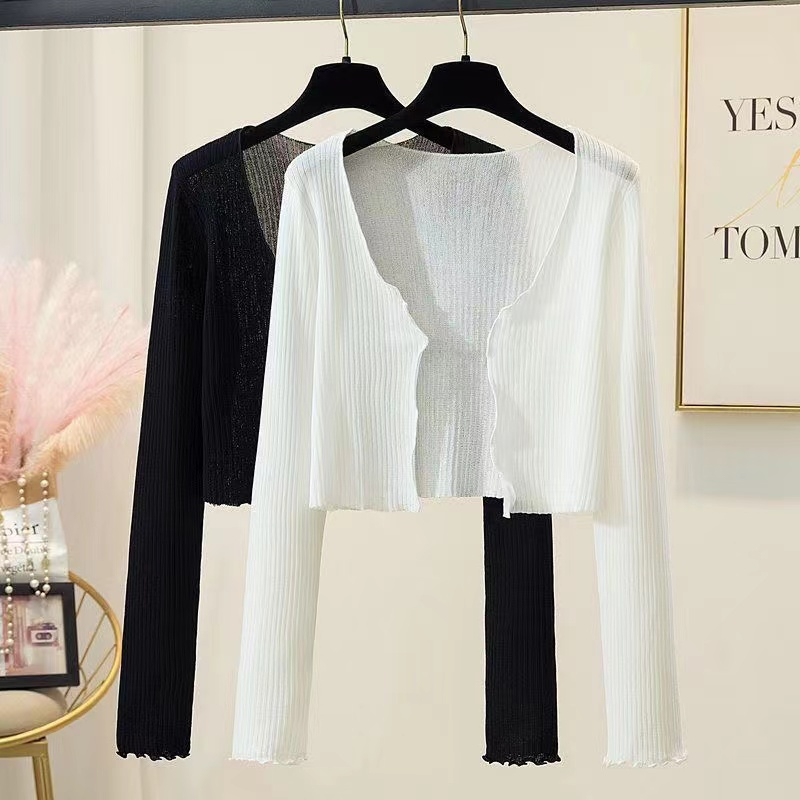 Cardigan Blazer Longsleeves Crop Top Waffle Tops Open Front Top ...