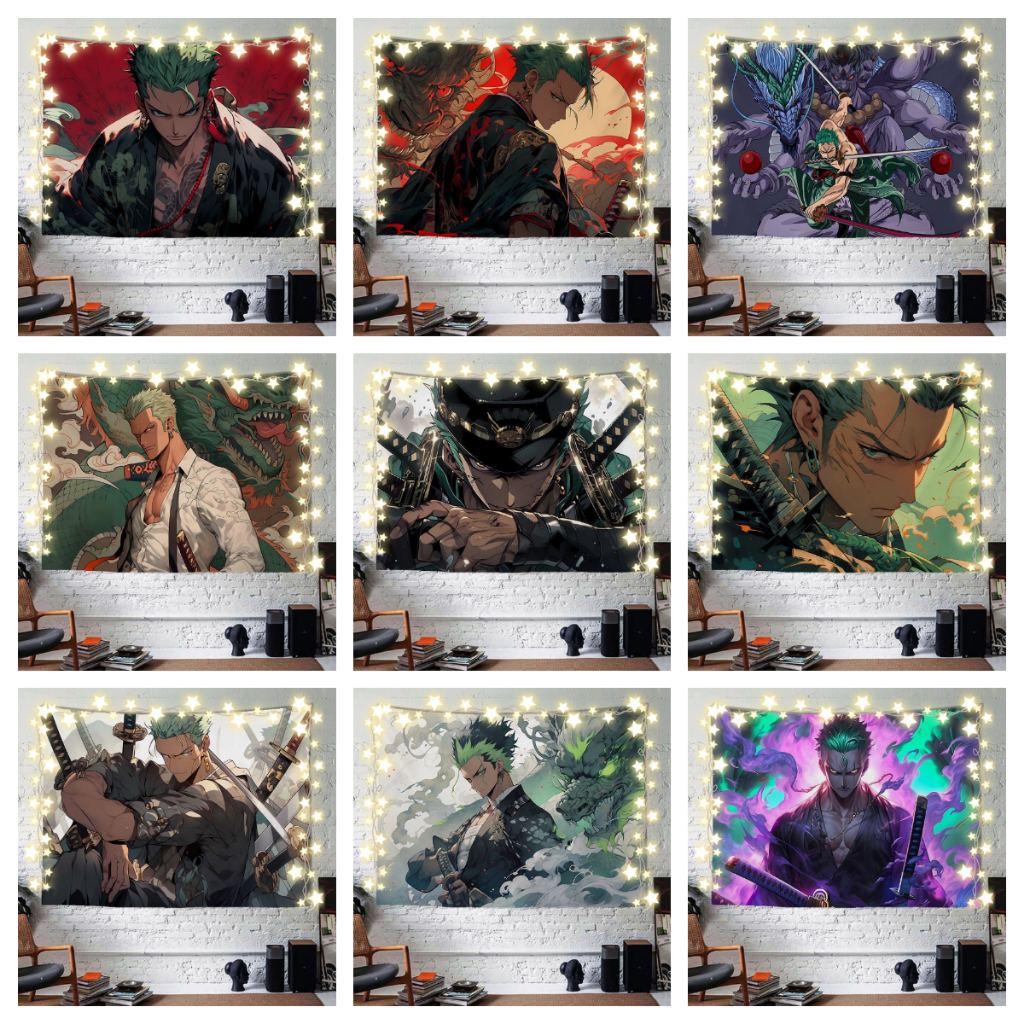 One piece Zoro Tapestry Wall decor Polyester Art Hanging cloth Sofa ...