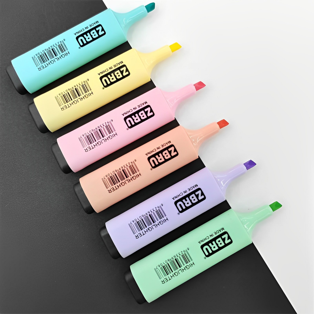 Square Text Marker 6 Colors Highlighters Pastel，ColorSchool Supplies ...