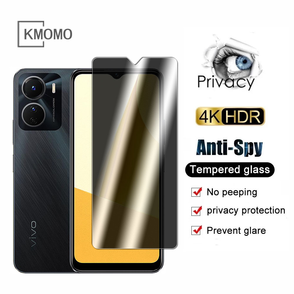 9H Full Privacy Tempered Glass For VIVO Y27 Y36 Y02s Y02 Y02T Y02a Y03 Y17s Y16 Y35 Y22 Y22s Y20 ...
